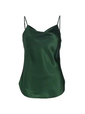Cinq À Sept Marta Silk Cowlneck Cami Top Dark Emerald