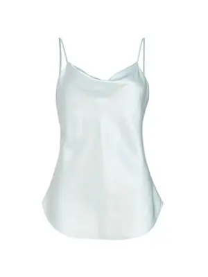 Cinq À Sept Marta Silk Cowlneck Cami Top Glacial Blue
