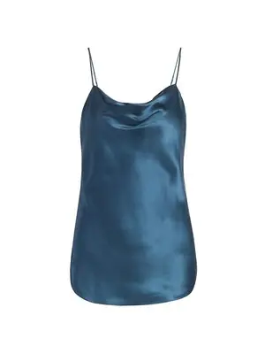 Cinq À Sept Marta Silk Cowlneck Cami Top Onyx
