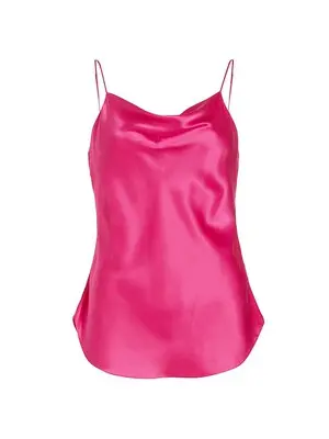 Cinq À Sept Marta Silk Cowlneck Cami Top Pink Azalea