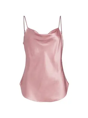 Cinq À Sept Marta Silk Cowlneck Cami Top Rosy Quartz
