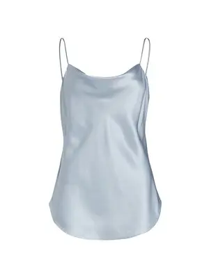 Cinq À Sept Marta Silk Cowlneck Cami Top Skyfall