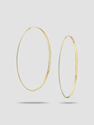 LANA JEWELRY Large Flat Magic 14k Yellow Gold Hoop Earrings/2.5"