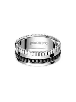 Boucheron Quatre Black Edition 18k & Pvd Ring - White Gold