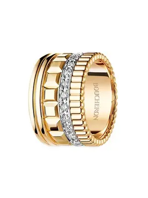 Boucheron Quatre Radiant Edition Two-tone 18k & 0.51 Tcw Diamond Ring - Yellow Gold