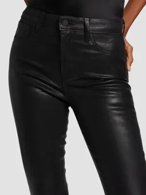 L'Agence Marty Coated Ultra High-rise Jeans - Black