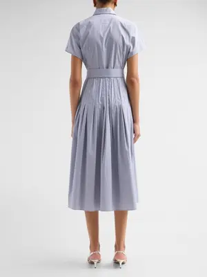 Akris Belted Cotton Midi Dress