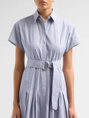 Akris Belted Cotton Midi Dress