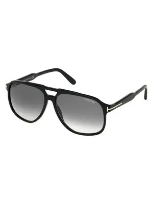 TOM FORD Raoul 62mm Aviator Sunglasses - Black