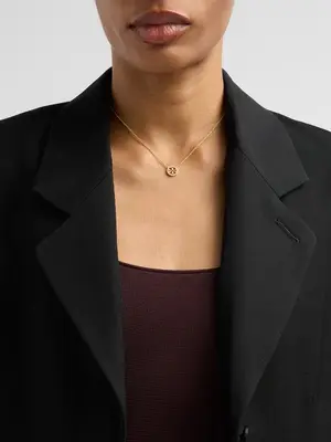 Tory Burch Silvertone & Swarovski Crystal Logo Necklace