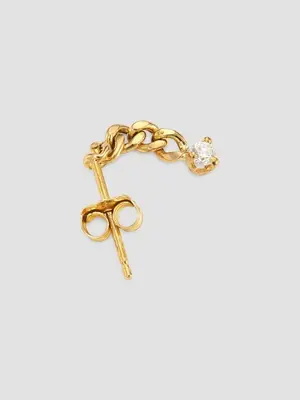 Zoe Chicco 14k Yellow & Diamond Curb Chain Drop Earrings