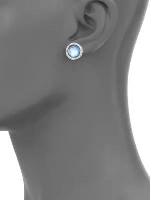 Ippolita Lollipop Sterling Triplet & Diamond Stud Earrings - Silver