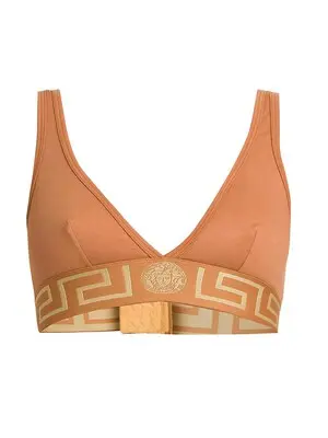Versace Greca Border Bralette Caramel