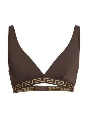 Versace Greca Border Bralette Chocolate