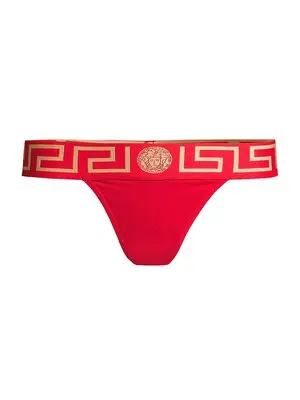 Versace Greca Border Thong Red
