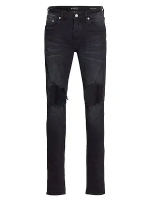 PURPLE BRAND P002 Blowout Knees Distressed Slim-straight Jeans
