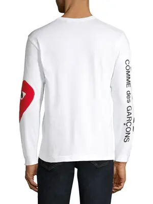 Play Comme Des Garcon Play Logo Long-sleeve Cotton Tee