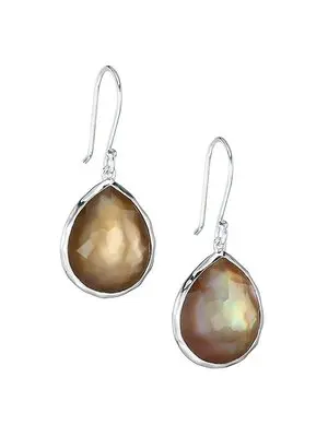 Ippolita Rock Candy Sterling & Brown Shell Doublet Teardrop Earings - Silver