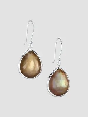 Ippolita Rock Candy Sterling & Brown Shell Doublet Teardrop Earings - Silver