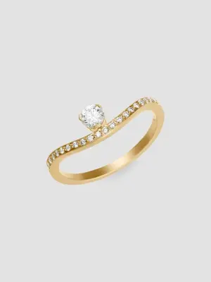 Sophie Bille Brahe Classic Collection 18k Yellow & Diamond Grace Diamant Ring - Gold