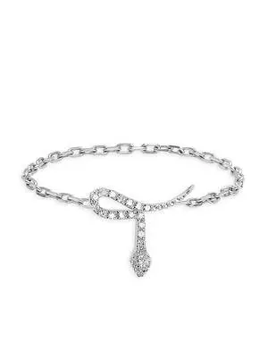 DJULA Magic Touch 18k Gold & 0.05 Tcw Diamond Snake Chain Ring - White Gold