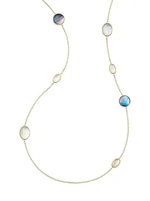Ippolita 18k Rock Candy 18k Yellow Rock Crystal & Mother-of-pearl Long Chain Necklace - Gold