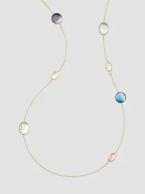 Ippolita 18k Rock Candy 18k Yellow Rock Crystal & Mother-of-pearl Long Chain Necklace - Gold