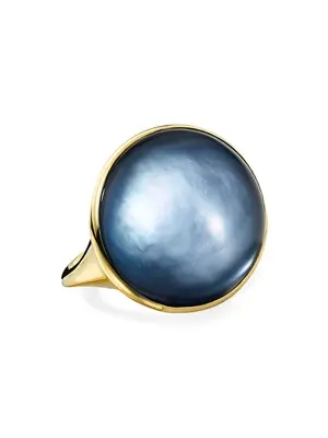 Ippolita Rock Candy 18k Yellow & Onyx Cabochon Triplet Ring