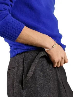 Le Gramme 7g Polished Bicolor Sterling & 18k Yellow Gold Cable Bracelet