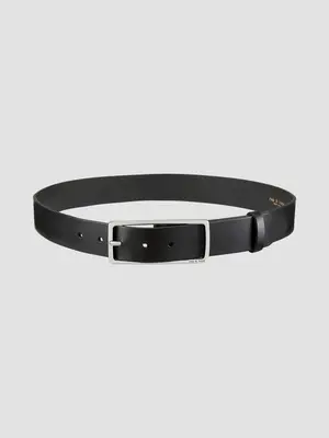 Rag & Bone Rebound Leather Belt - Black Silver