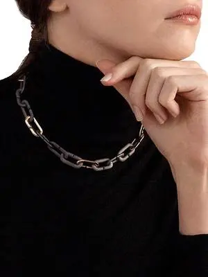 Vhernier Mon Jeu 18k & Titanium Chain Necklace