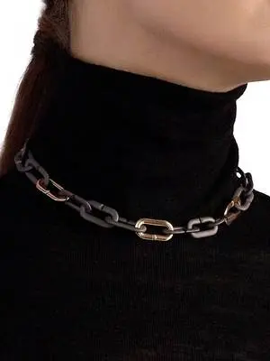 Vhernier Mon Jeu 18k & Titanium Chain Necklace