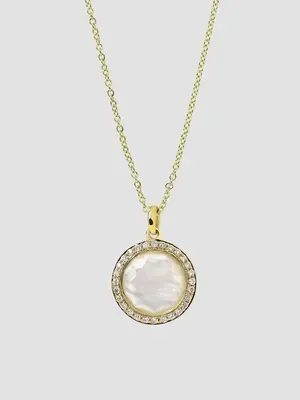 Ippolita Lollipop 18k Yellow Mother-of-pearl Doublet & Diamond Mini Pendant Necklace - Gold