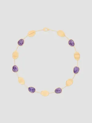 Marco Bicego Lunaria 18k Yellow & White Mother-of-pearl Necklace - Purple