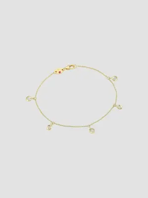 Roberto Coin Diamond The Inch 18k Yellow & 0.23 Tcw Diamond Dangle Bracelet - Gold