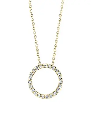 Roberto Coin Tiny Treasures 18k & Diamond Circle Pendant Necklace - Yellow Gold