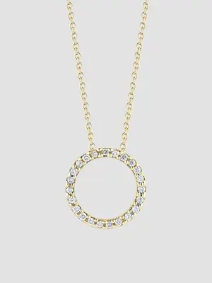 Roberto Coin Tiny Treasures 18k & Diamond Circle Pendant Necklace - Yellow Gold