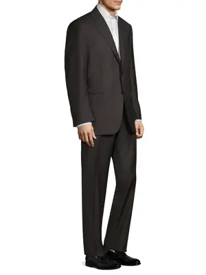 Canali Regular-fit Two-button Wool-blend Suit - Black