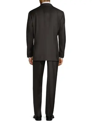Canali Regular-fit Two-button Wool-blend Suit - Black