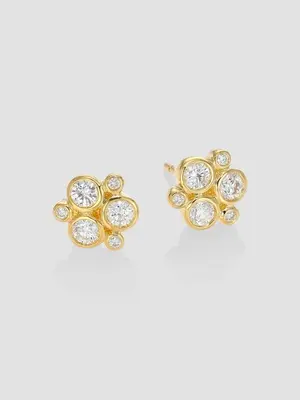 Temple St. Clair Florence86 Trio Diamond & 18k Yellow Stud Earrings - Gold