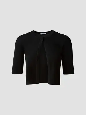 AKRIS Women's Elements Wool Cropped Cardigan - Black