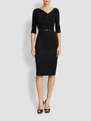 Black Halo Jackie O Three-quarter Sleeve Dress - Black