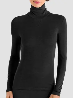 Hanro Wool & Silk Turtleneck Pullover - Black