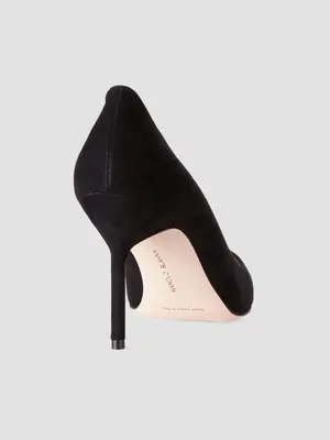 Manolo Blahnik Bb 90mm Suede Pumps - Black