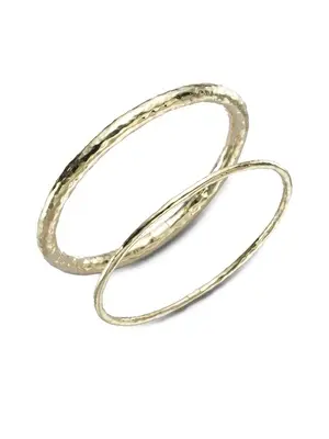 Ippolita Classico Super Thick 18k Yellow Hammered Bangle Bracelet