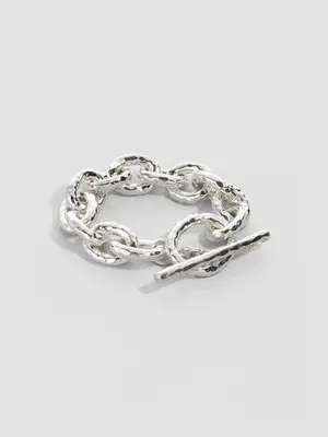 Ippolita Classico Jumbo Sterling Hammered Bastille Link Bracelet - Silver