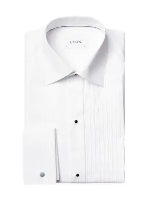 Eton Contemporary-fit Pleated Bib Dress Shirt - White