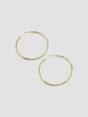 Ippolita Classico 18k Yellow Faceted Hoop Earrings - Gold