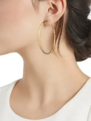 Ippolita Classico 18k Yellow Faceted Hoop Earrings