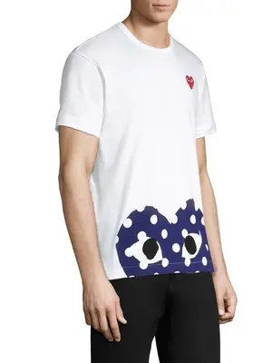 Play Comme Des Garcon Half Polka Dot Graphic Tee